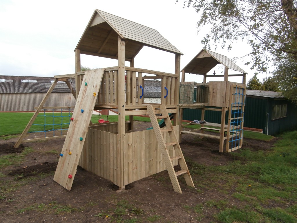 NI Double Tower Climbing Frame - Climbing Frame Installer
